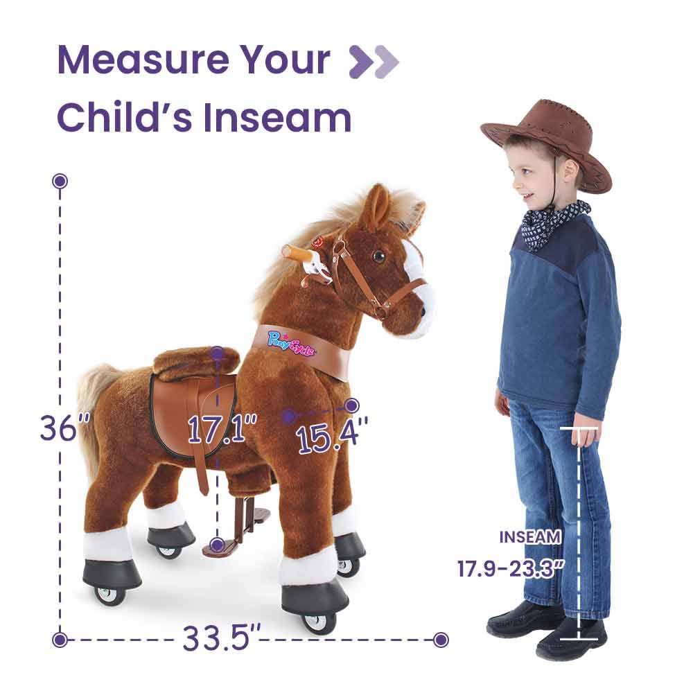 Smart Gear Pony Cycle Chocolate, Light Brown, or Brown Horse Riding Toy: 2 Sizes: World's First Simulated Riding Toy for Kids Age 4-9 Years Ponycycle Ride-on Medium