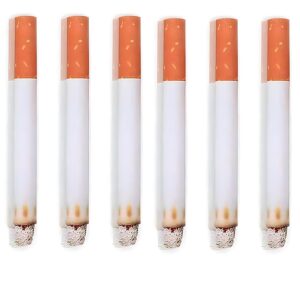 fake puff cigarettes costume accessory - 3.25", 6 count - durable & realistic - ideal for themed parties & theatrical performances