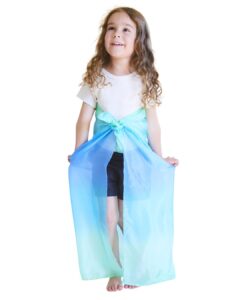 sarah's silks enchanted playsilk, 100% silk scarves for kids and toddlers, sensory toys | bright square scarves, montessori waldorf toys for imaginative and pretend play - sea