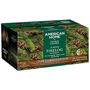 pine mountain 4152501384 american home by yankee candle fragrance firelog, 3-hour burn time, scented, 4 logs