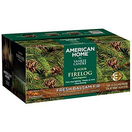 Pine Mountain 4152501384 American Home by Yankee Candle Fragrance Firelog, 3-Hour Burn Time, Scented, 4 Logs