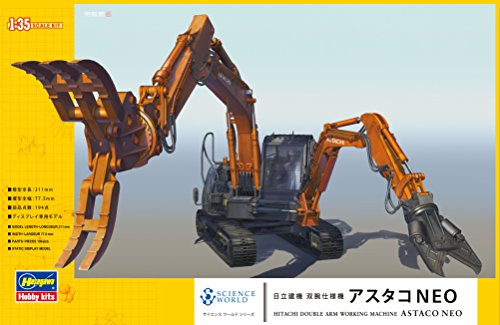 Hasegawa HSW04 1:35 Scale Hitachi Double Arm Construction Machine Astaco Neo Plastic Model