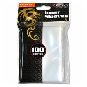 bcw regular inner sleeves | acid-free archival quality card protectors | perfect fit for mtg, pokemon, sports, and trading cards | clear plastic sleeves for double protection