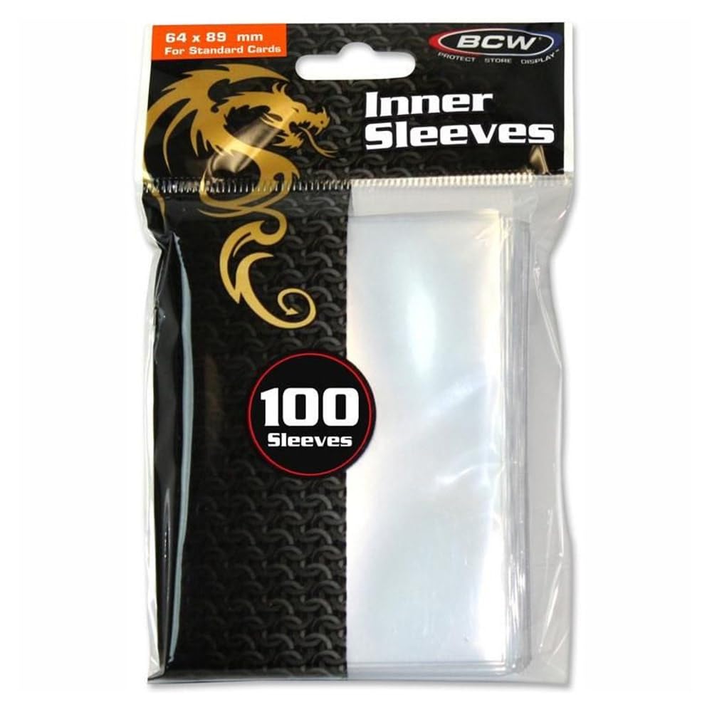 BCW Regular Inner Sleeves | Acid-Free Archival Quality Card Protectors | Perfect Fit for MTG, Pokemon, Sports, and Trading Cards | Clear Plastic Sleeves for Double Protection