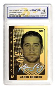 aaron rodgers laser line 2008 gold card graded gem mint 10 hologram signature