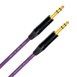 WORLDS BEST CABLES 20 Foot - Gotham GAC-2 AES/EBU (Purple) – Low-Loss, 2xCore 2xShielded Balanced Digital & Analog Audio Cable w/Neutrik NP3X-B ¼ Inch (6.35mm) TRS Plugs - Custom Made