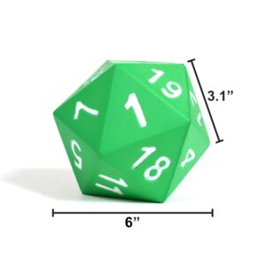 Learning Advantage Jumbo Polyhedra Die - 20 Sides - Large, Foam Dice for Games - Teach Numbers, Probability, Addition and Subtraction