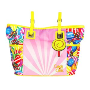 candy crush pink pattern shoulder tote