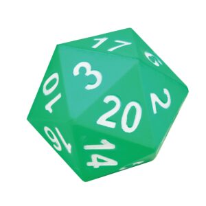 learning advantage jumbo polyhedra die - 20 sides - large, foam dice for games - teach numbers, probability, addition and subtraction