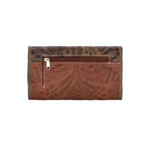 American West Desert Wildflower Ladies' Tri-Fold Leather Wallet