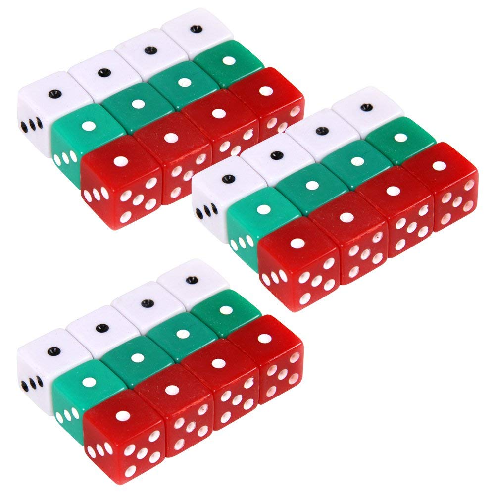 hand2mind Red, Green and White Dot Dice (Set of 144)