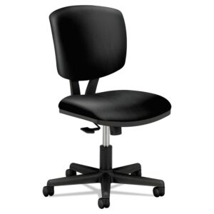 volt series task chair with synchro-tilt, black leather