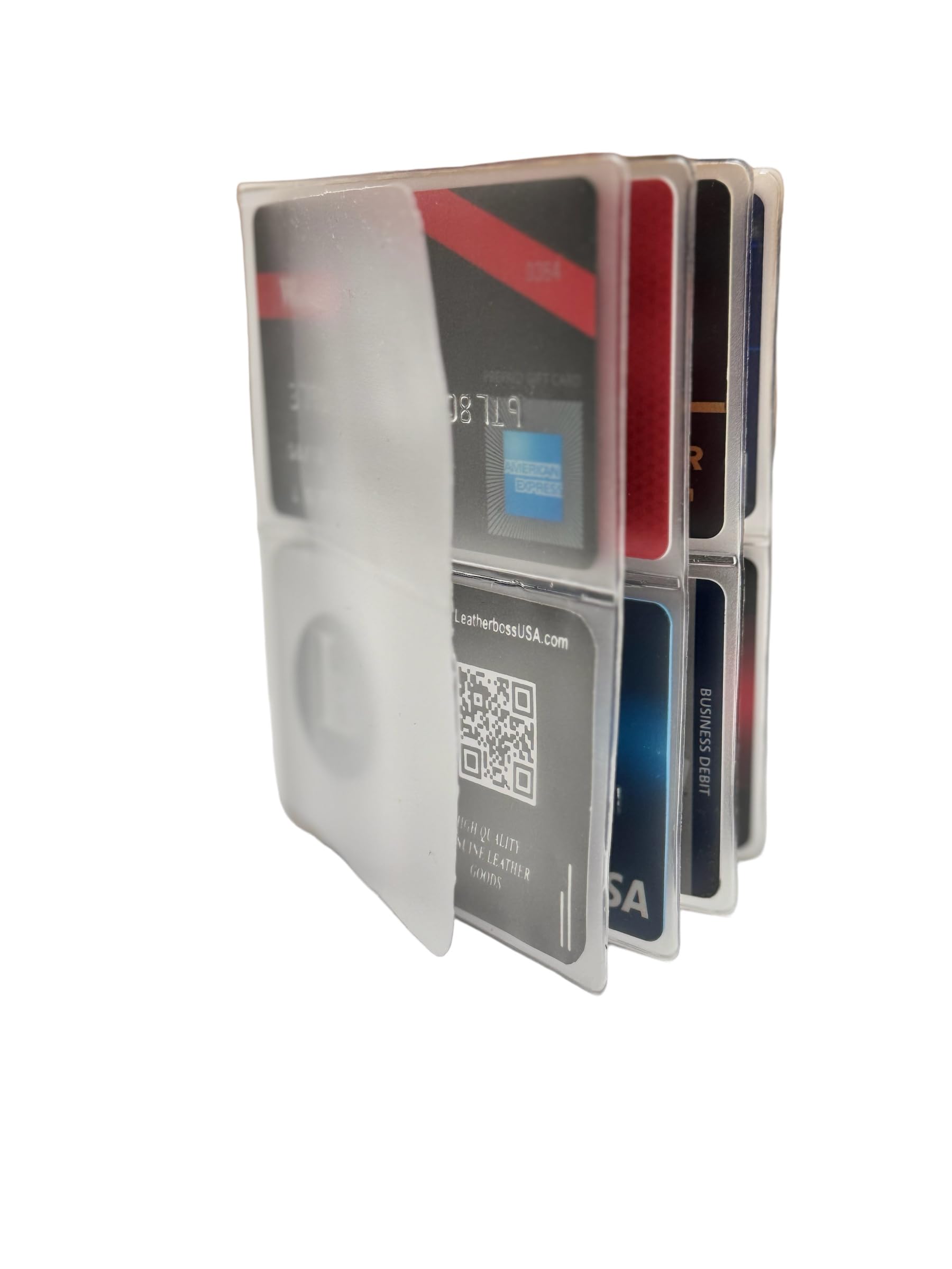 LB LEATHERBOSS Set of 2 - Replacement Plastic Insert for Hipster Wallets, Card or Picture Insert 2 High Stacked Up