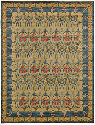 Unique Loom Edinburgh Collection Area Rug - Canmore (10'x 13' 1" Rectangle, Navy Blue/ Tan)