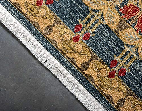 Unique Loom Edinburgh Collection Area Rug - Canmore (10'x 13' 1" Rectangle, Navy Blue/ Tan)