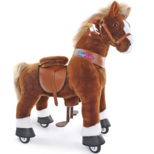 smart gear pony cycle chocolate, light brown, or brown horse riding toy: 2 sizes: world's first simulated riding toy for kids age 4-9 years ponycycle ride-on medium