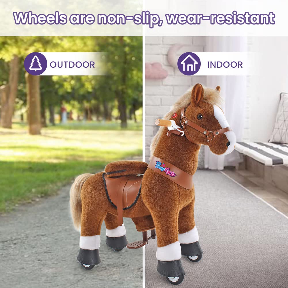 Smart Gear Pony Cycle Chocolate, Light Brown, or Brown Horse Riding Toy: 2 Sizes: World's First Simulated Riding Toy for Kids Age 4-9 Years Ponycycle Ride-on Medium