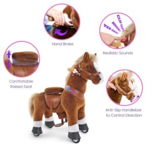 Smart Gear Pony Cycle Chocolate, Light Brown, or Brown Horse Riding Toy: 2 Sizes: World's First Simulated Riding Toy for Kids Age 4-9 Years Ponycycle Ride-on Medium