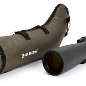 Celestron – TrailSeeker 80mm Angled Spotting Scope – Fully Multi-Coated XLT Optics – 20-60x Zoom Eyepiece – Waterproof & Fogproof – Rubber Armored