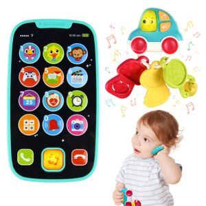 woby baby cell phone toys for 1 year old gifts,first learning baby toy for 12-18 months,educational preschool pretend play set with flashing lights and sounds