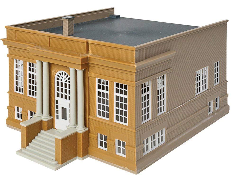 Walthers Cornerstone HO Scale Model Public Library Kit, 8-1/2 x 6-1/2 X 4-3/4" 21.5 x 16.5 x 12cm