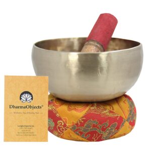 DharmaObjects Hand Hammered Zen 5 Inches Singing Bowl/Mallet/Cushion Set