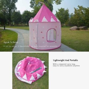 Creatov Kids Tent Toy Princess Playhouse - Toddler Play House Pink Castle for Kid Children Girls Boys Baby Indoor & Outdoor Toys Foldable Playhouses Tents with Carry Case Great Birthday Gift Idea