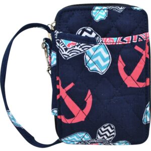 ngil sea turtle anchor print quilted wristlet wallet