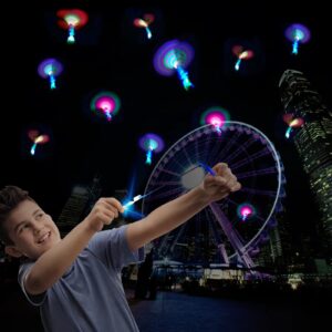 habelyi 25pcs amazing led light arrow flying toy for kids party fun gift elastic slingshot flying copters birthdays day summer outdoor game