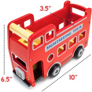 Wooden Wheels Natural Beechwood Chunky Cars and Vehicles Imagination Generation | For Children +12 Months | Red Firetruck