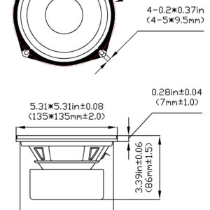 Goldwood Sound, Inc. Stage Subwoofer, Shielded 5.25" Woofers 130 Watt Each 8ohm Replacement 2 Speaker Set (GW-205/8S-2)