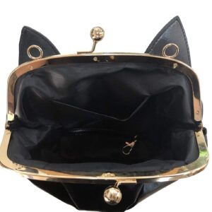 JHVYF Women Vegan Casual Crossbody Bag Purse Small Cute Cat Ear Sling Shoulder Bags Wallet Black