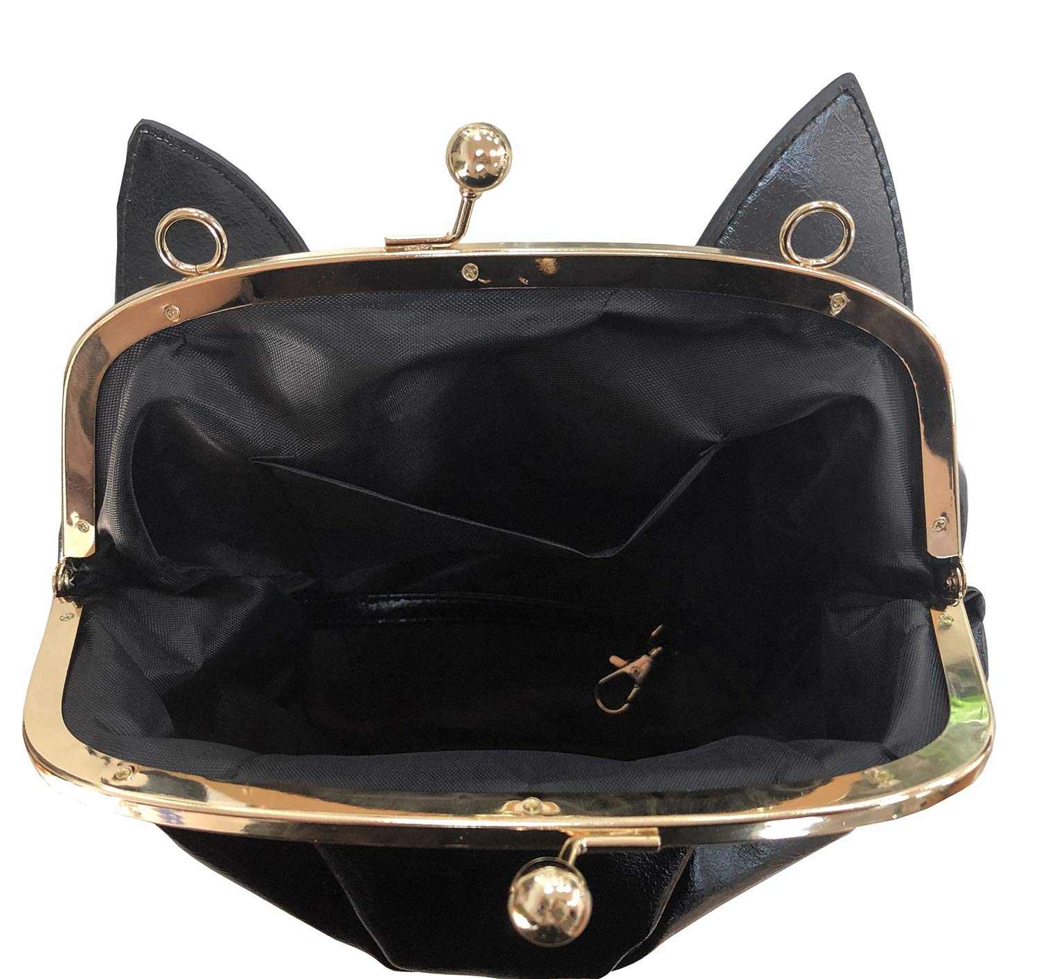 JHVYF Women Vegan Casual Crossbody Bag Purse Small Cute Cat Ear Sling Shoulder Bags Wallet Black