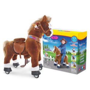 Smart Gear Pony Cycle Chocolate, Light Brown, or Brown Horse Riding Toy: 2 Sizes: World's First Simulated Riding Toy for Kids Age 4-9 Years Ponycycle Ride-on Medium