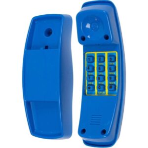 swing set stuff telephone with sss logo sticker, blue