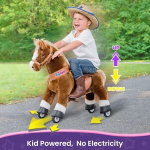 Smart Gear Pony Cycle Chocolate, Light Brown, or Brown Horse Riding Toy: 2 Sizes: World's First Simulated Riding Toy for Kids Age 4-9 Years Ponycycle Ride-on Medium