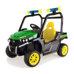 john deere ride on toys gator with detachable water squirter, rechargeable car for kids aged 3 years and up, green