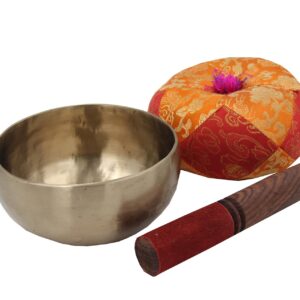 DharmaObjects Hand Hammered Zen 5 Inches Singing Bowl/Mallet/Cushion Set