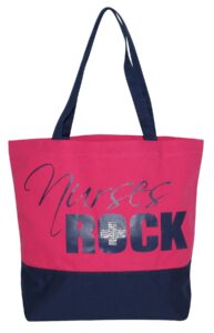 nurses rock tote (hot pink)