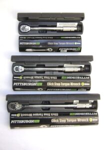 torque wrench set of 3 1/4, 3/8, 1/2 drive click type snap socket (3)