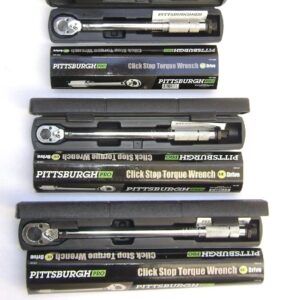 Torque Wrench Set of 3 1/4, 3/8, 1/2 Drive Click Type Snap Socket (3)