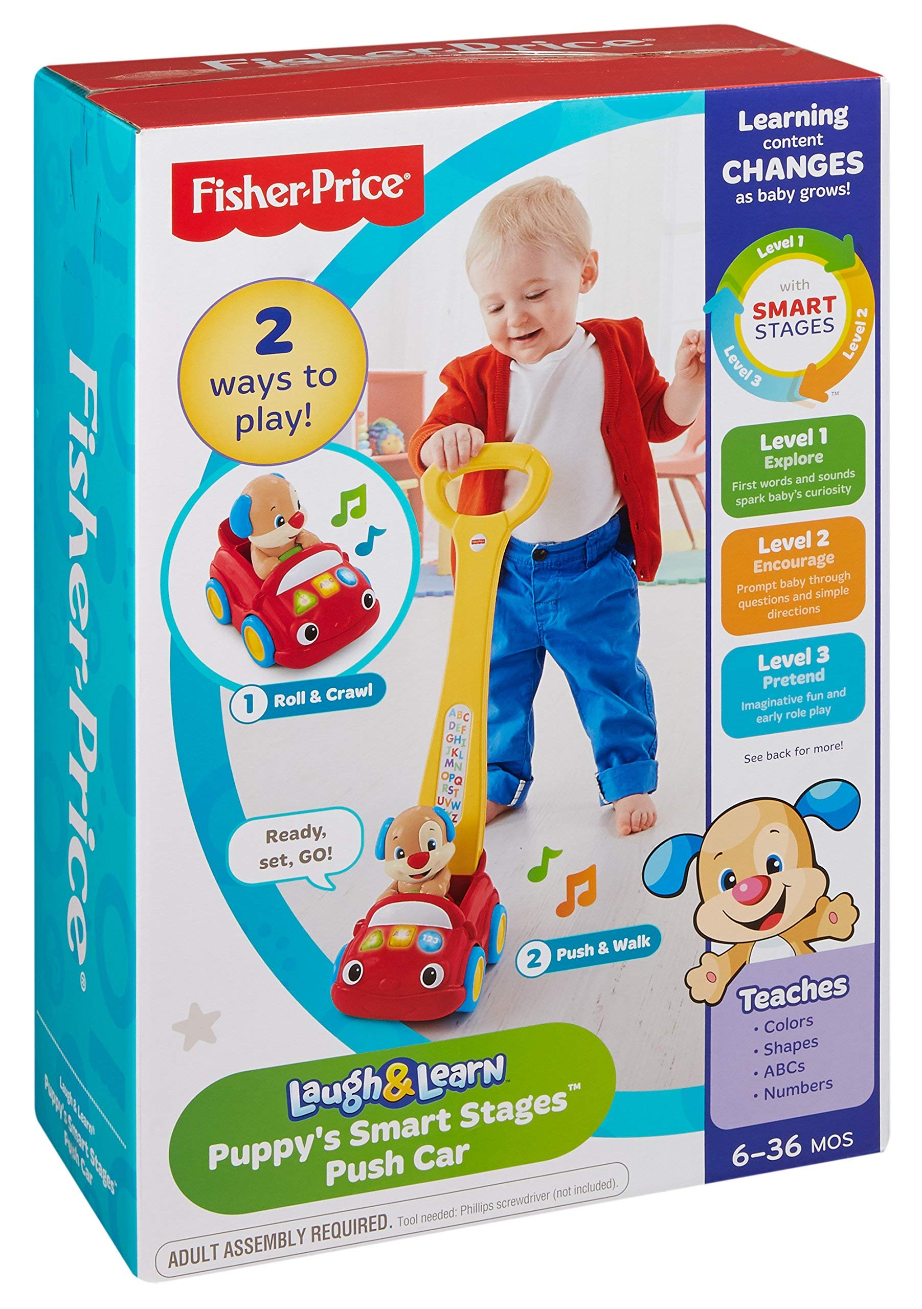 Fisher-Price Laugh & Learn Puppy's Smart Stages Push Car