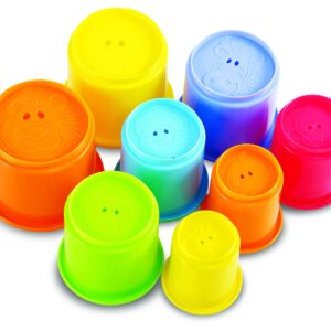 Play My First Year Rainbow Stacking Cups Baby Toys Educational Toddler Toys Top Blocks Game Kit BPA Free Toys for 1 2 3 4-5 Year Old Girls Boys, Black (2396)