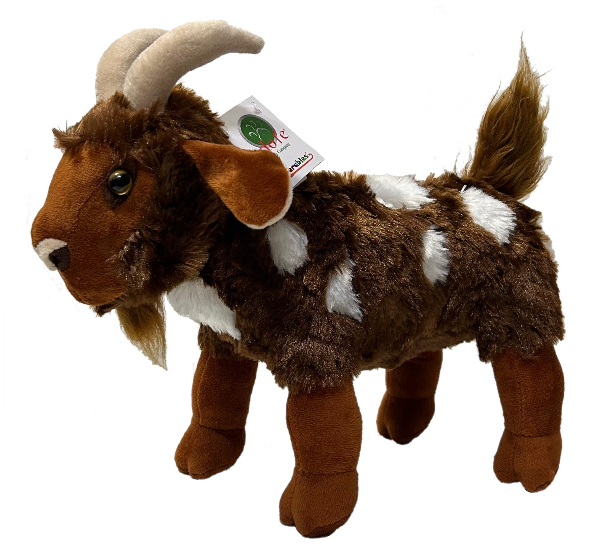 Adore 15" Standing Mocha The Spotted Goat Plush Stuffed Animal Toy