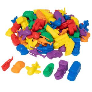 edxeducation transport counters - set of 72 - learn counting, colors, sorting and sequencing - hands-on math manipulative for kids