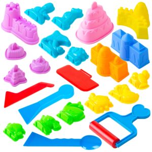 usa toyz sand molds beach toys for kids - 23pk sand castle building kit sandbox toys for toddlers, compatible with molding clay or play sand, beach sand water toys indoor outdoor sensory toys for kids