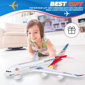 Kidsthrill Airplane Toy with Bump & Go, Flashing Lights & Sounds - For Boys & Girls Age 3-12