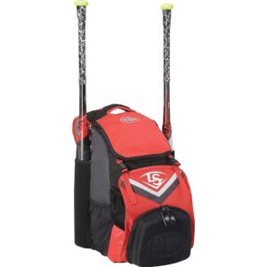 louisville slugger eb series 7 stick pack baseball equipment bags, scarlet