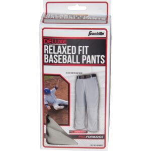 Franklin Sports Relaxed Fit Youth Baseball Pants, Gray, Small