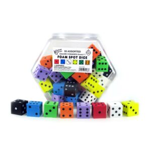 koplow games foam dot dice, 1" classroom accessories